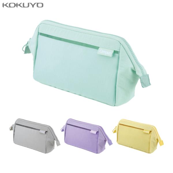 ペンも文具小物もまとめて収容できるペンケースです。正面のメッシュポケットには使用頻度の高い「スタメン文具」を見せて収納◎使用頻度が低いものは奥に分けて収納できるので使用時に探す手間がなく取り出しやすい♪メインポケットには約40本のペンが入り...