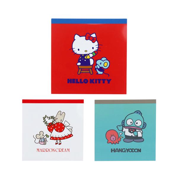 少し懐かしいサンリオキャラクターズのなかまたちのスクエアメモが登場！秋冬にぴったりなはっきりしつつも落ち着いた色味のかわいいメモ♪4柄入りなので好きなデザインから用途に合わせて使えます◎【柄】・ハローキティ・マロンクリーム・ハンギョドン【仕...