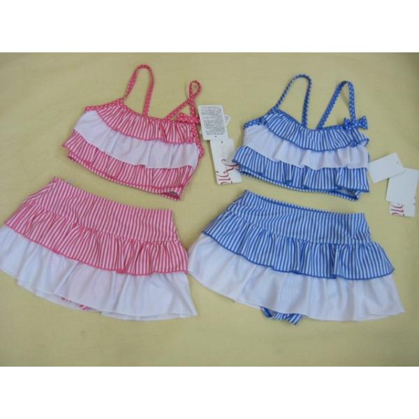 ふりふり、セパレートの水着110cm120cm130cmキッズ 女の子 女児水着 ガール セパレート スイムウェアー<BR>・おすすめ商品パンツとスカートは、一対です。※実店舗でも人気の商品ですサイズ・胸囲　　　・腰囲　　　・身...