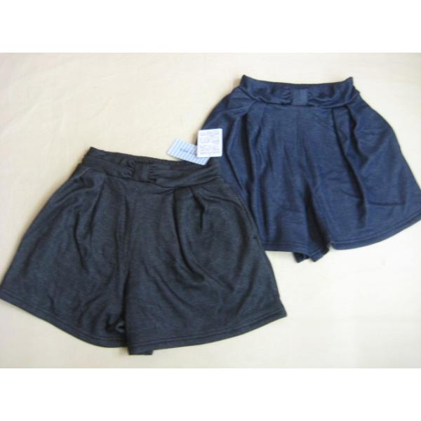 あったかいキュロット130cm140cm150cm160cmスカート　キュロット　ショートパンツ　ジュニア　ガール　スカートパンツ　あったかい　裏シャギー　ニットデニム・ヘビロテにピッタリ！・ウエストゴムあったかい裏シャギーのキュロット！ニ...