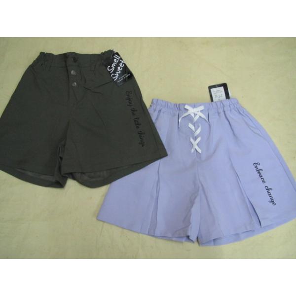 １６０ｃｍ限定のお買い得キュロット160cm子供服　キュロット　女の子　ショートパンツ　ジュニア　160cm 160・ヘビロテにピッタリ！・ウエストゴムカーキは、ストレッチ生地で伸縮性があります。パープルは、さらさら生地できもちいい。右サイ...