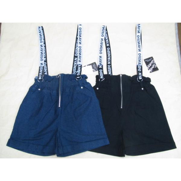 サスペンダー付きキュロット130cm 170cm子供服　キュロット　女の子　ショートパンツ　デニム　サスペンダー　ジュニア　130 170・ヘビロテにピッタリ！・ウエストゴムあったかい裏起毛のキュロット！左右にポケットあります。サイズ・ウエ...