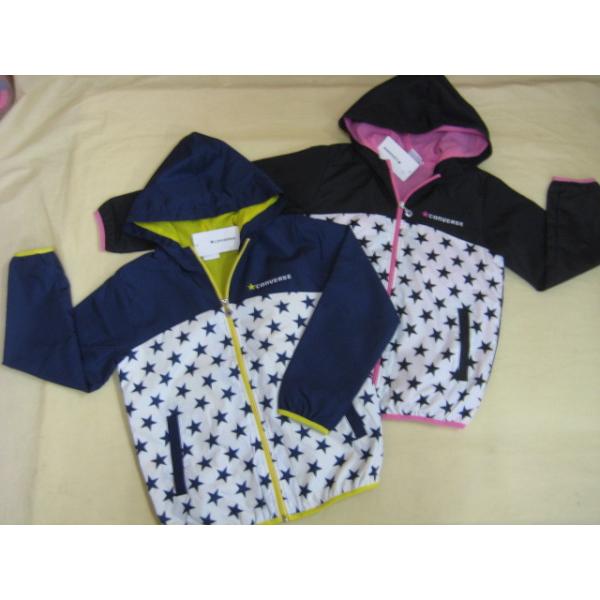 CONVERSEのウィンドブレーカー140cm150cm160cmCONVERSE　コンバース　女の子　ガール　ジュニア 　ジャケット　ウィンドブレーカー　裏トリコット　ジップアップ　１４０　１５０　１６０・ジュニアに人気のCONVERSE...