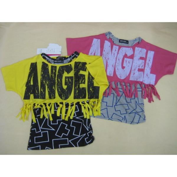 ジュニアに人気！ANGEL BLUEの２点コンポ120cm130cm140cm150cm160cm165cmANGEL BLUE　ガール　ジュニア　キッズ　半袖　タンクトップ　重ね着・ショートTとタンクの組み合わせがいい感じ。ヘビロテにピッ...