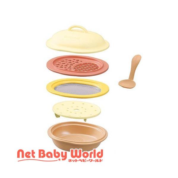 ママごはんつくって 離乳食作りから長〜く使える調理セット/ベビー食器/【発売元、製造元、輸入元又は販売元】KJC/【ママごはんつくって 離乳食作りから長〜く使える調理セットの商品詳細】●「つぶす、こす、きる、おろす、ゆでる、する」の1台6役...