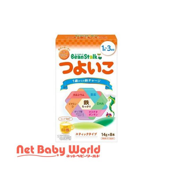 ビーンスタークつよいこ スティック/粉ミルク/ブランド：つよいこ/【発売元、製造元、輸入元又は販売元】雪印ビーンスターク/【ビーンスタークつよいこ スティックの商品詳細】●1〜3歳のお子様に大切な栄養素をバランスよく配合しています●不足しが...