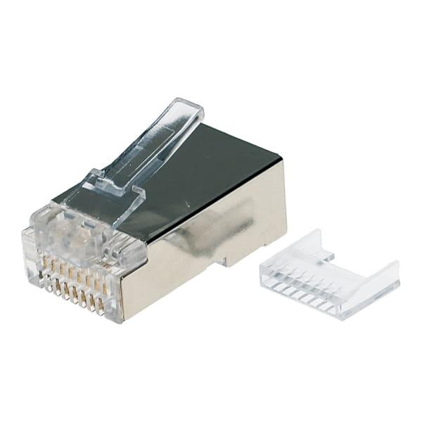 単線・より線共用タイプのCAT5Eモジュラープラグ●芯線の種類により使い分ける必要なし●ネットワーク・通信線用（カテゴリー5e対応）●8芯丸断面のケーブルに使用●RJ45準拠●50μ(1.27um)の金メッキ●ISDNにも対応●2ピースタイ...