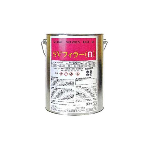 ◎塗料の特徴S.COAT(エスコート)No.2015ECO　SVフィラー(5:1)1.レベリング性、研磨性、肉持感および乾燥性に優れ、上塗り仕上がりが良好。2.タレとワキのバランスが良好で、厚塗りができる（250μのパテサフ仕様も可能）。3...