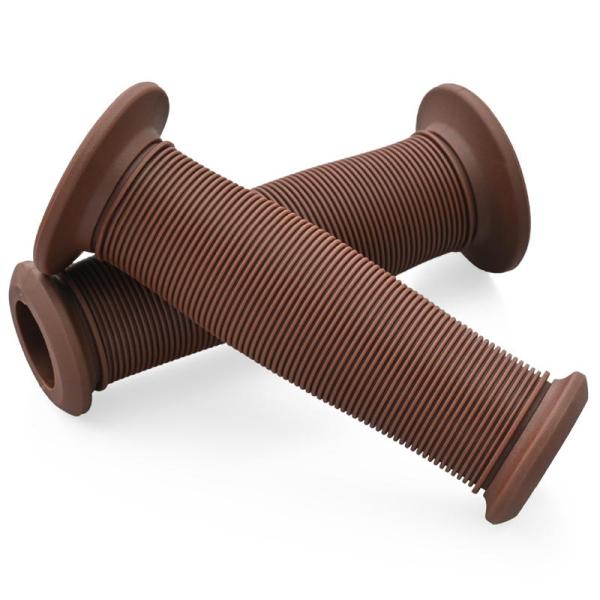 メーカー品番：49132JANコード：4909449646274多重線のみでデザインされたビンテージカスタムマッチする樽型グリップ。握った際にほどよくつぶれ、横滑りしにくい。・カラー：ブラウン・長さ：121mm・Φ22.2ハンドル用・エンド貫通