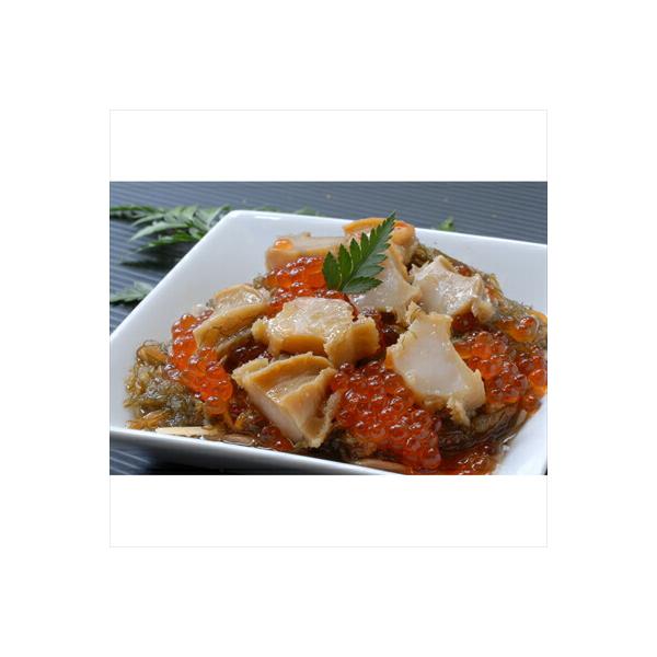 まろやかでコクのある調味液に北海道産の昆布、スルメ、そして歯触りの良い数の子を加えて漬け込み、丹念に熟成させた松前漬にあわび、いくらを添えたあわび松前漬です。白飯にかけるのはもちろん、酒の肴としてもお召し上がり頂けます。北の宝石箱 あわび ...