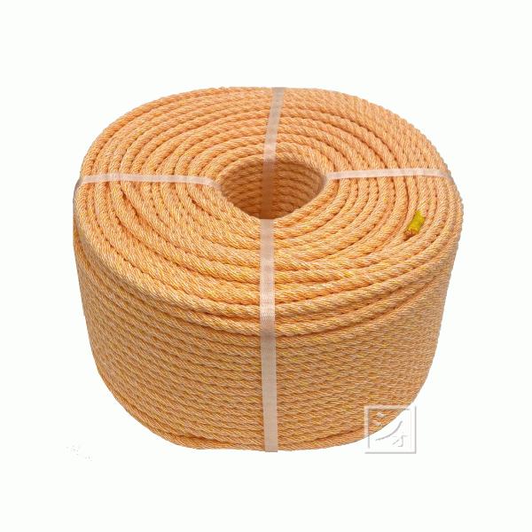 ■材質　ポリエチレン　ポリエステル混撚■サイズ　直径9mm×200m ロープ ひも 紐 KPロープ PVロープ トラックロープ カーロープ 混撚ロープ 産業用 作業用 荷締め 幌掛け用 結束