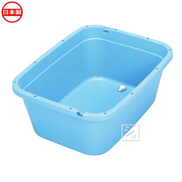 水抜き簡単、水抜き栓付き、内側に付いて安心。水圧でしっかり閉まります。差し込むだけで簡単、ホース穴付き。食品衛生法適合。■材質　本体：ポリプロピレン　水抜栓：ポリエチレン■サイズ　外寸：約86cm×66cm×高さ34cm　内寸：（上部）約7...