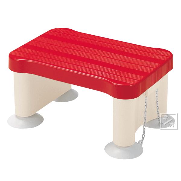 （在庫限定品）浴槽内での立ち座りを楽にしたい方や、出入りの際の踏み台として使えます。安定感のある本体と吸盤でしっかり固定できます。天面板はお湯の中でもみやすい赤色で取り外し可能です。天面板は抗菌加工でいつも衛生的です。吸盤は横すべりしにくい...