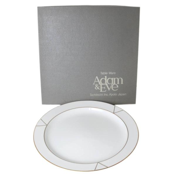 Adam＆Eve たち吉 プレート 大皿 ホワイト×ゴールド 箱 直径約30cm NT 美品 ABランク