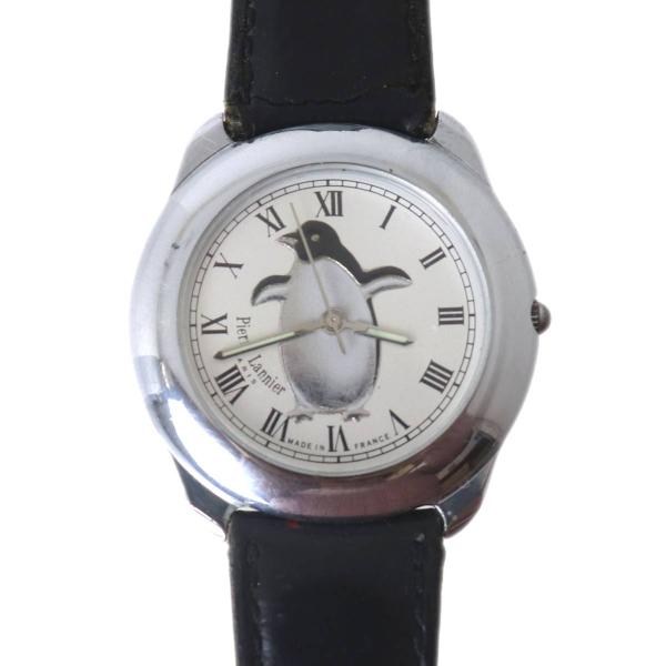 Pierre Lannier ピエールラニエ ペンギン クオーツ 腕時計 183/1 シルバー アイボリー ブラック 腕回り17〜20(cm) NT Bランク