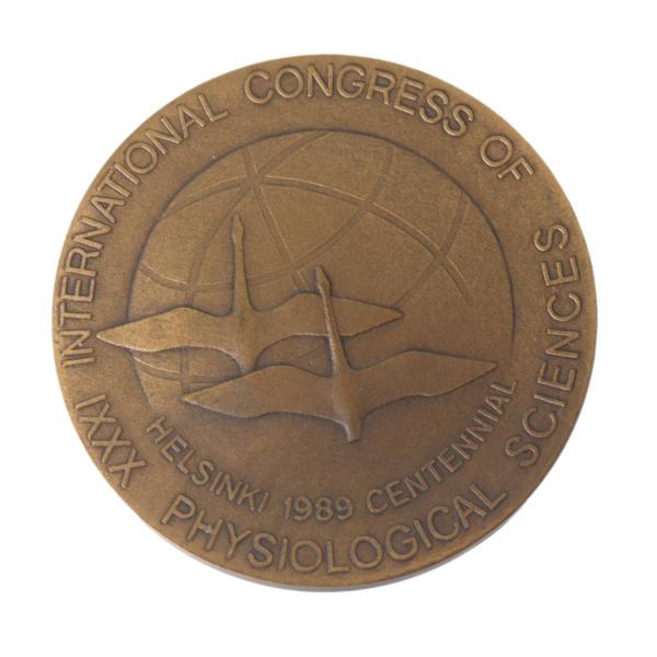 XXXI INTERNATIONAL CONGRESS OF PHYSIOLOGICAL SCIENCES HELSINKI 1989  CENTENNIAL100周年記念メダル ブロンズ 直径50mm 重量78.1g NT 美品 ABランク