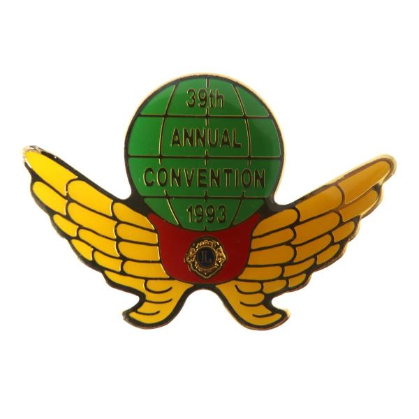 LIONS CLUB ライオンズクラブ バッジ 39th ANNUAL CONVENTION  1993 47.6×32(mm) NT Bランク