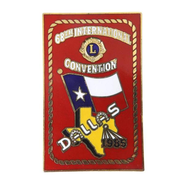 LIONS CLUB ライオンズクラブ ピンバッジ 68th INTERNATIONAL CONVENTION 1985 DALLAS 30×50.8(mm) NT Bランク