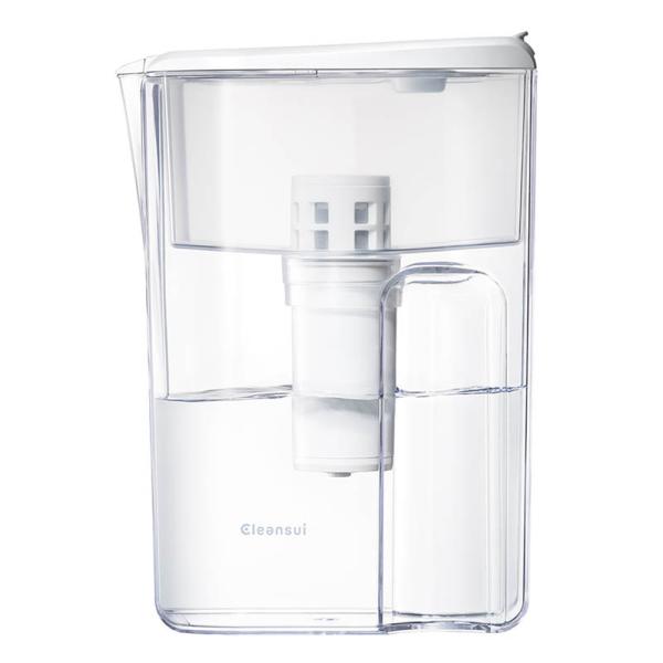 クリンスイ ポット型 浄水器 大容量サイズ CP407 1：お料理にも使える中容量モデルろ過水容量1.9L（全容量3.0L）の大型モデルなので、家族みんなの飲み水やお料理にもたっぷり使えます。2：ドアポケットにスッと収まる取っ手がないので、...