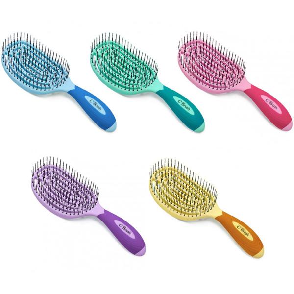 NuWay ニューウェイ C Brush Cブラシ / 1本（全5色）頭皮を頭皮優しく刺激するC型形状が、頭皮マッサージをしながら、生まれてくる髪を健康に育て上げます。●アルガンオイルピン部分にアルガンオイル加工を施し、ブラッシング時の頭皮...