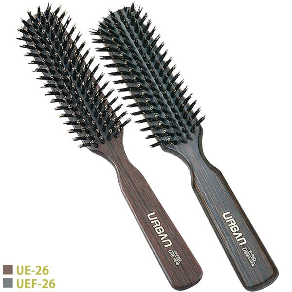 大阪ブラシ アーバンブラシ UE-26 / UEF-26全長：210mm植毛技術を駆使したプロのためのブラシ,毛腰の強さ,通りの良さ,毛タケをそれぞれ追求,静電気を抑える猪毛,天然素材,山植タイプ(UE),面一タイプ(UEF),行数：7行,...