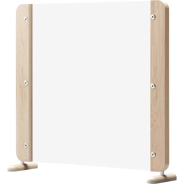 ●サイズ：約幅62×奥行15×高さ58.1cm ● 主材：アクリル、PVC化粧パーティクルボード、PVC化粧繊維板 木目でやわらかくエチケットガード「エルフォルム　アクリルパーティション」 飛沫防止のアクリルパーティションに木目のやわらかさ...