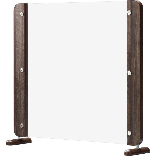 ●サイズ：約幅62×奥行15×高さ58.1cm ● 主材：アクリル、PVC化粧パーティクルボード、PVC化粧繊維板   木目でやわらかくエチケットガード「エルフォルム　アクリルパーティション」 飛沫防止のアクリルパーティションに木目のやわら...