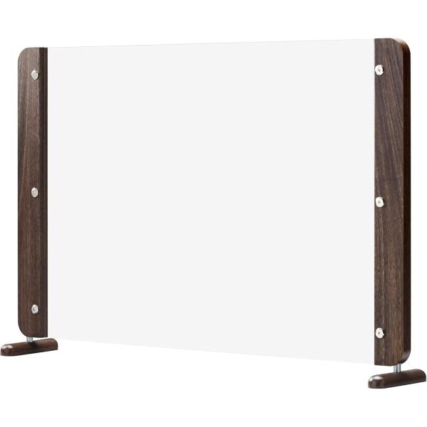 ●サイズ：約幅87×奥行15×高さ58.1cm ● 主材：アクリル、PVC化粧パーティクルボード、PVC化粧繊維板 木目でやわらかくエチケットガード「エルフォルム　アクリルパーティション」飛沫防止のアクリルパーティションに木目のやわらかさを...