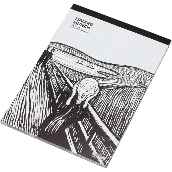 ●筆記面はブルーの5mm方眼、裏面がムンクの「叫び」になっているユニークなレポートパッドです●ミュージアムグッズとしてお楽しみいただけます●本文サイズ（A4）：210W×297Hmm●本文罫：眼/5mm （ブルー）●枚数：80シート●製本：...