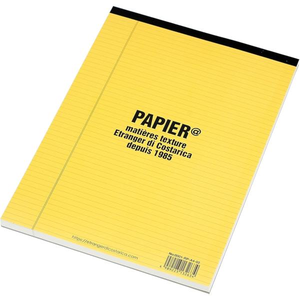 A4サイズ100シートのリーガルパッド。アイボリー紙にブルーの罫線と左に赤でマージンの罫線を印刷。日付やちょっとしたコメント、議事録など追記ゾーンとして使用するのに便利です。●A4サイズのリーガルパッド●6mm罫線●100シート●日本製