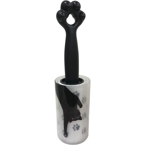 持ち手部分が猫の手になっていて、フックにかけて収納することもできる粘着クリーナー。付属の粘着紙には猫の足跡がデザインされて、切らなくても一枚ずつ剥がせる便利なカット済タイプ。内径38mm長さ10cmのリフィル(別売もあり)にも交換できます。...