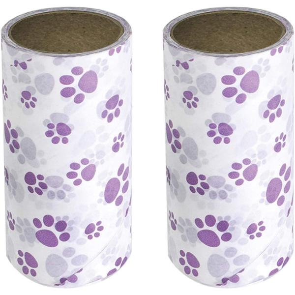 ハンディ粘着クリーナー キャット専用替え用テープ2巻きセット。猫の足跡がデザインされて、切らなくても一枚ずつ剥がせる便利なカット済タイプ。---仕様■サイズ：22.4 x 5.4 x 5.2 cm■重量：120ｇ■数量：２本セット×6