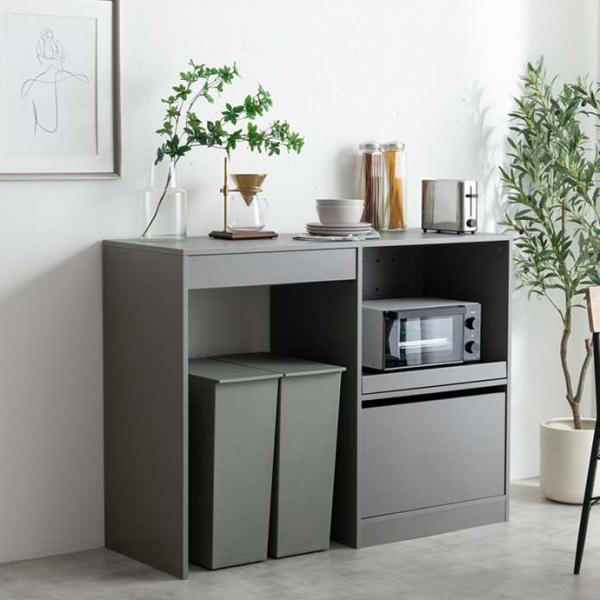 ■商品説明キッチン家電や食器・小物などをまとめて収納できるゴミ箱上レンジラック。■サイズ幅120cm×奥行45cm×高さ91cm■素材パーティクルボード(メラミン貼り)■備考【梱包サイズ】126cm×53cm×16.5cm【梱包重量】約43...