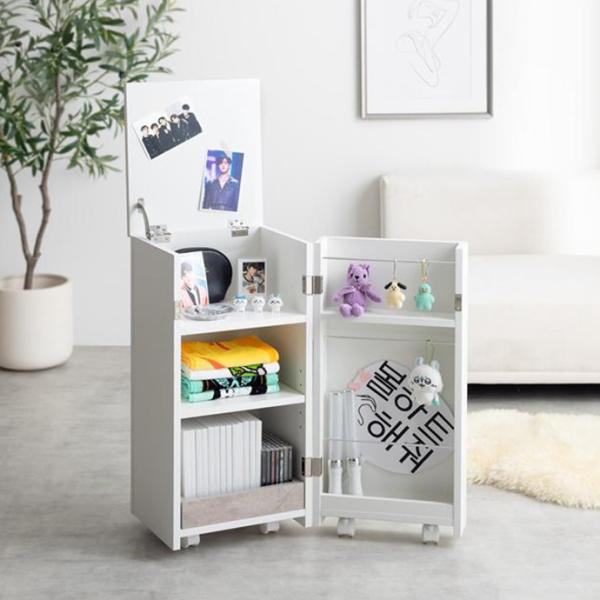 ■商品説明飾るも整えるも1台で叶うキャスター付きコンパクト収納ワゴン。■サイズ幅33cm×奥行35.5cm×高さ69cm■素材パーティクルボード(メラミン貼り)キャスター（プラスチック）■備考【梱包サイズ】70.5cm×41.5cm×17....