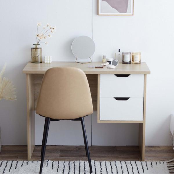 ■商品説明モダンでおしゃれなバイカラーが印象的なコンパクト引き出し付デスク■サイズ幅100cm×奥行45cm×高さ75.3cm■素材パーティクルボード(メラミン化粧貼り)■備考【梱包サイズ】110cm×53cm×18cm【商品重量】約26k...