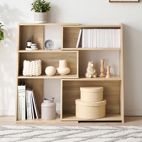 ■商品説明お部屋や収納するものによって幅を変えられる伸縮オープンラック。下の段ほど奥行きが広く使いやすいスタイリッシュなフォルム。■サイズ(約)幅60〜100×奥行31×高さ90cm■素材主材:プリント紙化粧パーティクルボード■内寸及び補足...