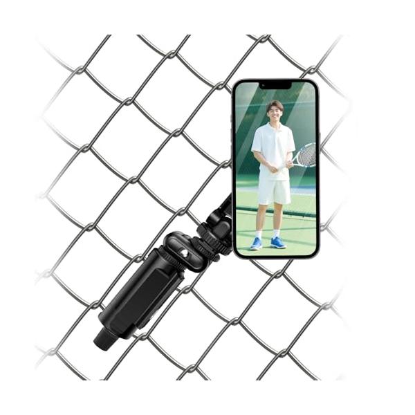 ブラック//・軽くて随行して、毎時のすばらしさをキャッチする便利式の設計理念を用いて、私たちのフェンスマウント スマホ スタンドですサイズは小さくて、軽量で、持ち歩きやすい。また、野球/ソフトボール/サッカー/テニスなどの試合をいつでも記録...
