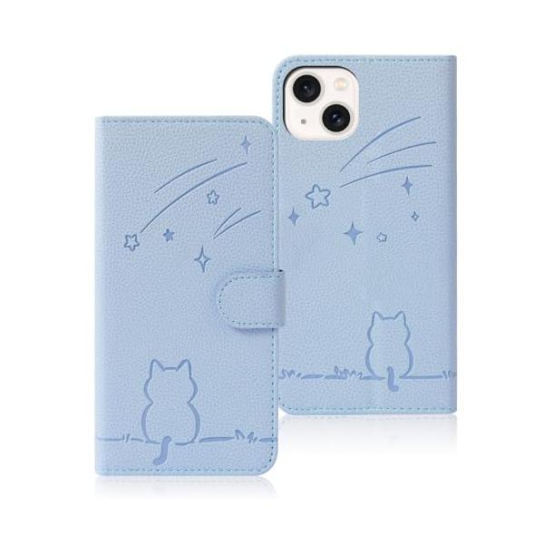 ブルー/ihone 15/・ize:ihone 15olor:ブルー・??対応機種?? ihone 15 対応の可愛い流れ星子猫手帳型ケースです。軽量設計なので、厚さを感じない、持ち運びが便利、長時間持っていても手が疲れた感じがしません。?...
