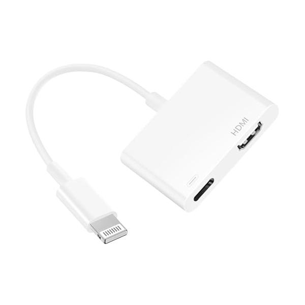 //GR015・パッケージ個数:1・1080HDM高解像度ihone HDMアダプタケーブルは、アプリ、プレゼンテーション、ウェブサイト、スライドショーなど、デバイスの画面に表示されているものをHDM搭載のテレビ、ディスプレイ、プロジェクタ...