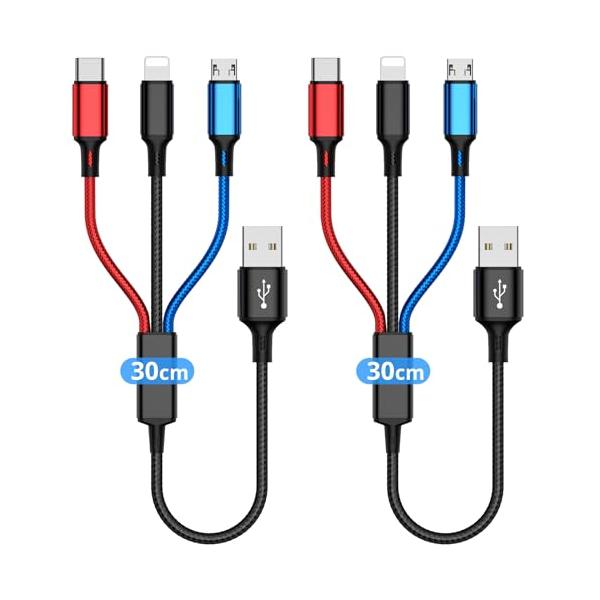 1本3役「ei 3in1 充電ケーブル」は、hone、ype、Micro Bの3つのポートを兼ね備えた多機能ケーブルです。これ1本で3つの異なるデバイスに対応し、3台同時に充電することができます。自宅、オフィス、車内など、どこでもこれ1本で...