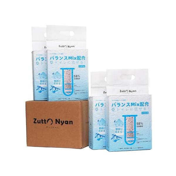 ミックス色/.3k×4袋/豆腐ミック5in1猫砂x4・ize:.3k×4袋・1.新しくなった5in1配合｜全面的な性能アップグレード Ztto Nyanの猫砂は、従来の3in1配合から進化し、グレードおから58％＋ベントナイト30％＋キャッ...