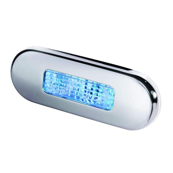 商品名: Hella 959680611 '9680シリーズ' マルチボルトブルー 10-33V DC LED ステップライト 光沢ステンレススチールリム Hella 959680611 '9680 Series' Multivolt Bl...