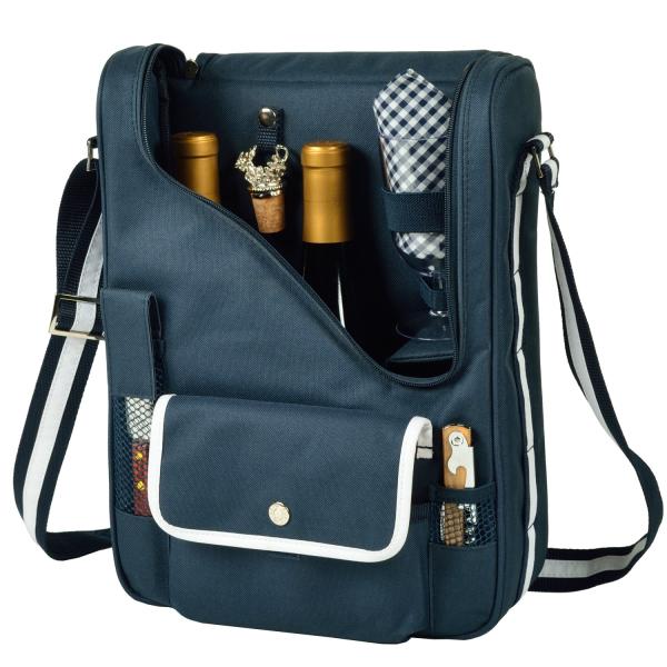 商品名: (Navy/White) - Picnic at Ascot Bold Lux Wine and Cheese Cooler Picnic at Ascot Original Insulated Wine and Cheese C...