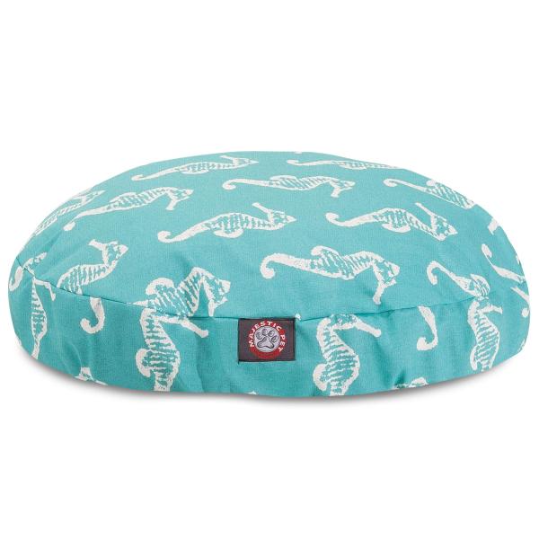 商品名: Teal Sea Horse Large Round Indoor Outdoor Pet Dog Bed With Removable Washable Cover By Majestic Pet Products 141［並行...