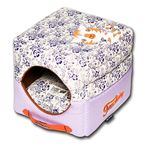 商品名: Touchdog Floral-Galore Convertible and Reversible Squared 2-in-1 Collapsible Dog House Bed TOUCHDOG 'Floral-Galoral...
