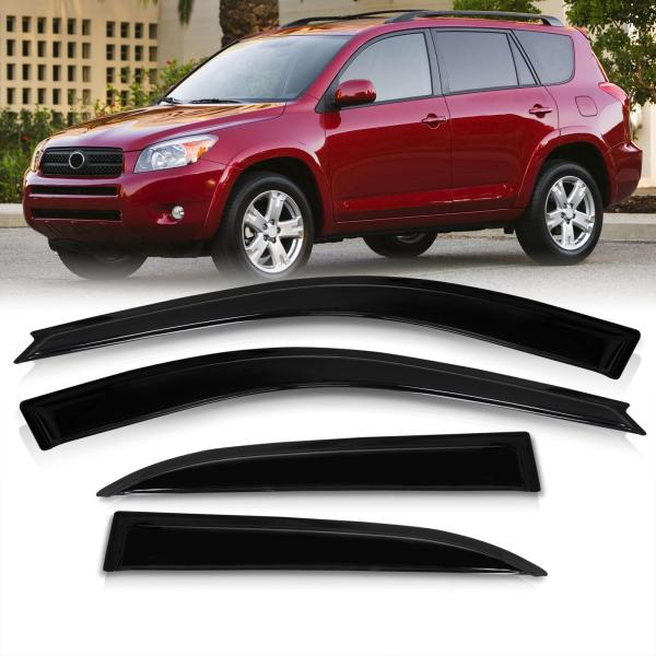 商品名:  AJP Distributors 4PCS Tape-On Side Door Window Visor Rain Guard Sun Shade Vent Aero Wind Deflector Shield Compatib...