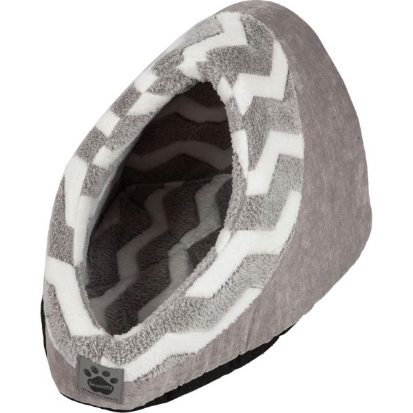 商品名: 精密SNZ隠しシークジグザググレーコード13.5 x 13 x 10インチ Petmate Precision Pet SnooZZy Hip as a Zig Zag Hide and Seek Bed, Gray and Wh...