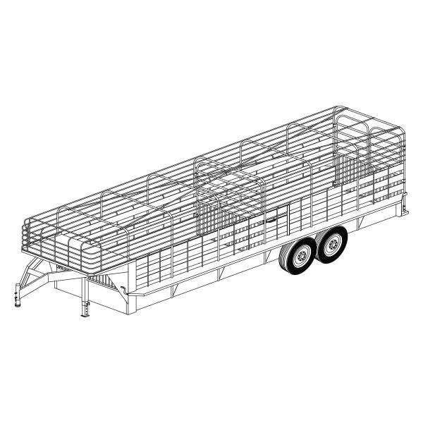 商品名: 6 ' x 24 ' Livestock Trailer計画、設計図モデル3224 The Trailer Parts Outlet - 3224-24'x6' Livestock Trailer- 26 How-to Steps...