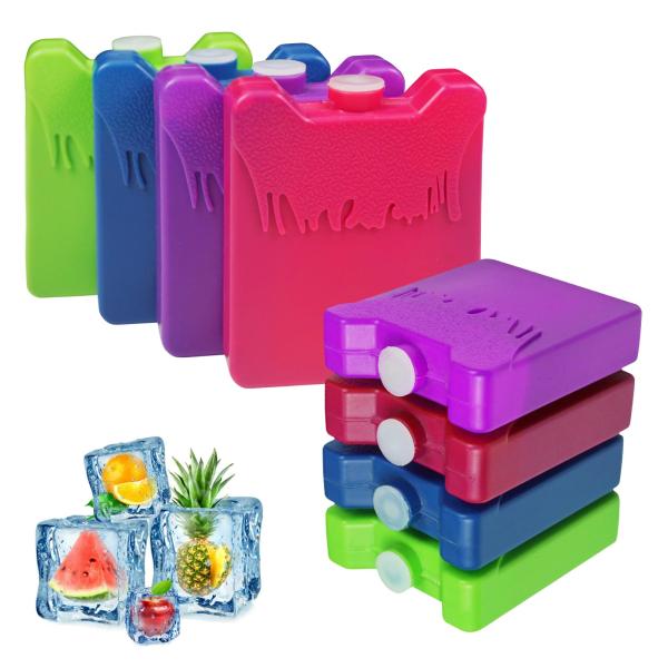 商品名:  WORLD-BIO Reusable Ice Packs for Lunch Boxes, Coolers &amp; Bento Boxes, 8 Pack Small Freezer Blocks to Keep Kids'...