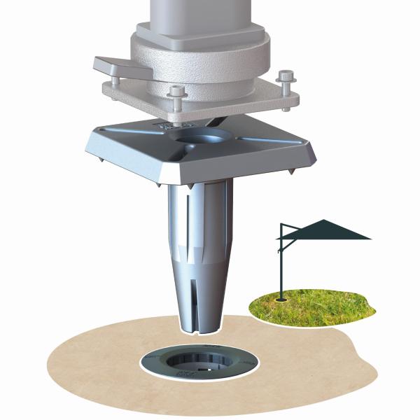 商品名:  GARD &amp; ROCK - STAND FOR OFFSET PARASOL, Removable and in Aluminum - Suitable for any type of Ground - Anchorin...